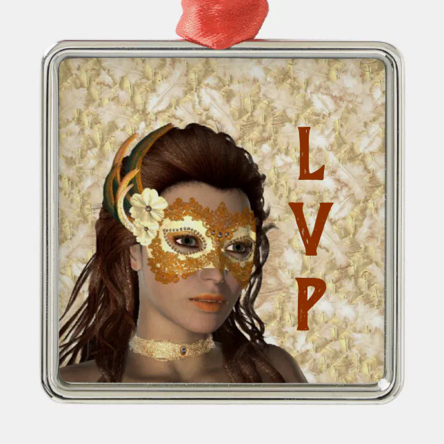 Classy Masked Lady Ornament | Zazzle