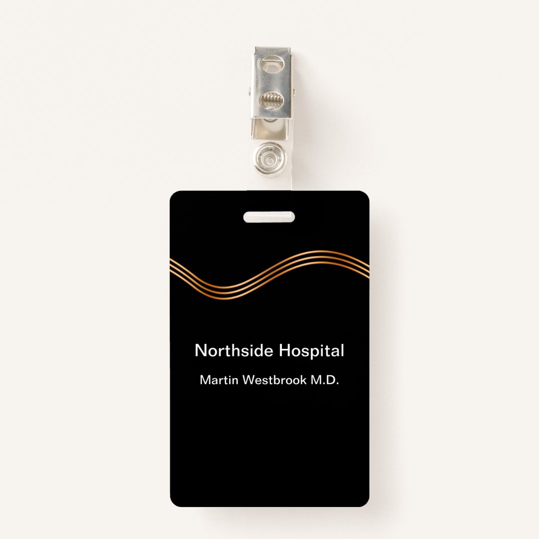 Classy Medical Doctor Hospital Badge | Zazzle