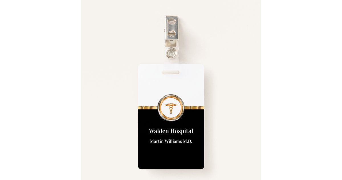 Classy Medical Facility Staff Member Badge | Zazzle