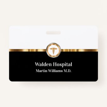 Classy Medical Facility Staff Member ID Badges | Zazzle