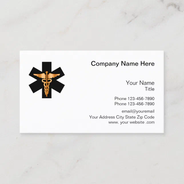 Classy Medical Logo Template Hospital Business Card | Zazzle