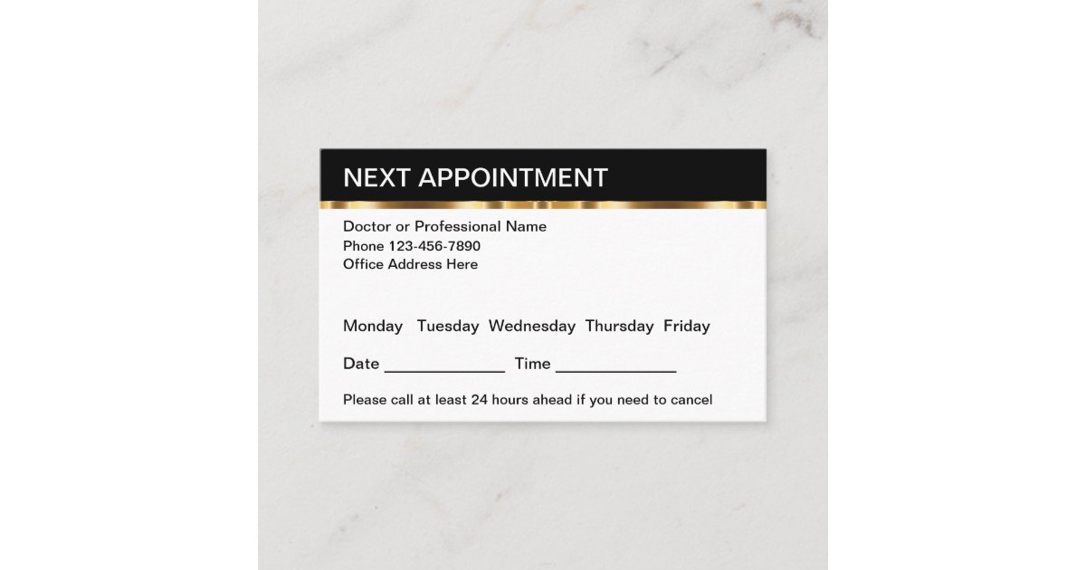 Classy Medical Professional Appointment Template Business Card | Zazzle