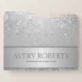 Classy metallic silver glitter file folder | Zazzle
