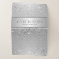 Classy metallic silver glitter file folder | Zazzle