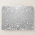Classy metallic silver glitter file folder | Zazzle
