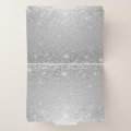 Classy metallic silver glitter file folder | Zazzle