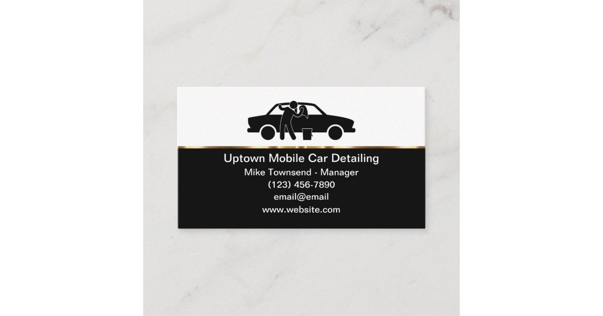 Classy Mobile Automotive Car Detailing Business Card | Zazzle