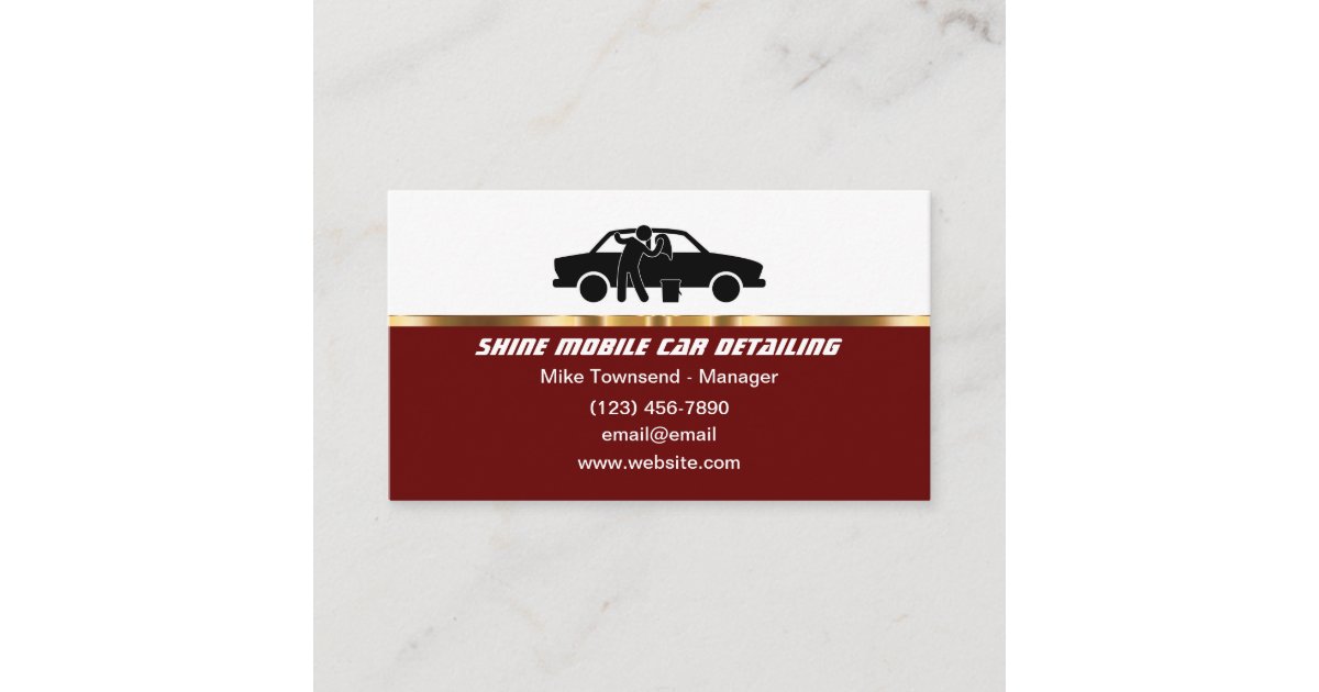 Classy Mobile Car Detailing Business Card Template | Zazzle