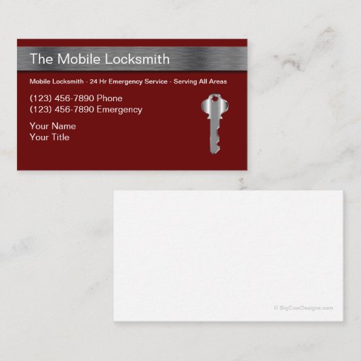 Classy Mobile Locksmith Business Cards | Zazzle