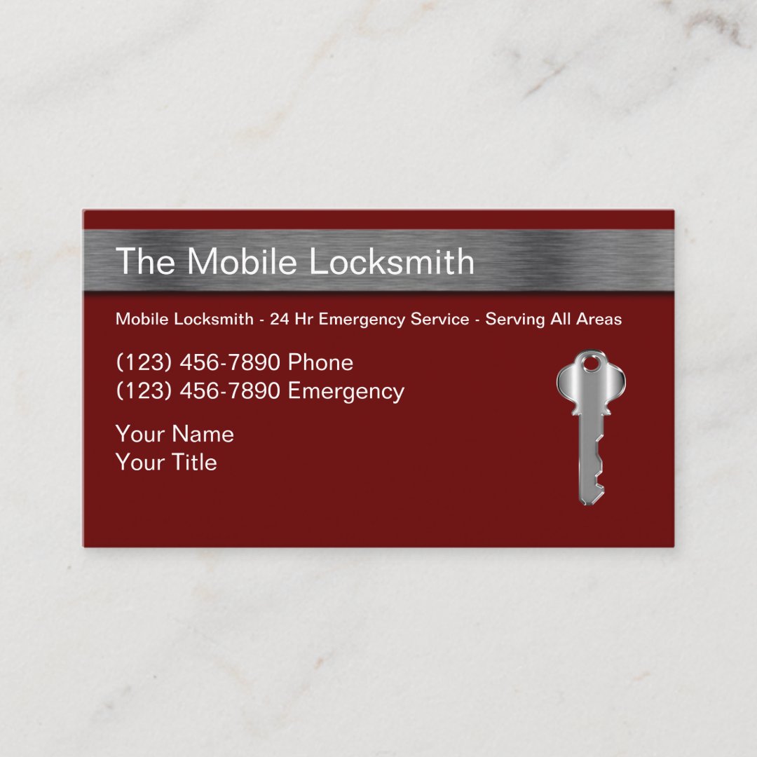 Classy Mobile Locksmith Business Cards | Zazzle