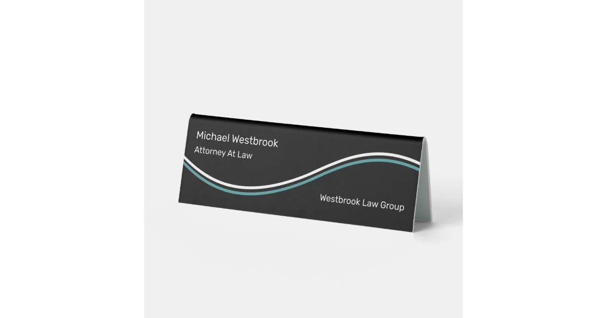 Classy Modern Attorney Desk Name Plate Table Tent Sign | Zazzle