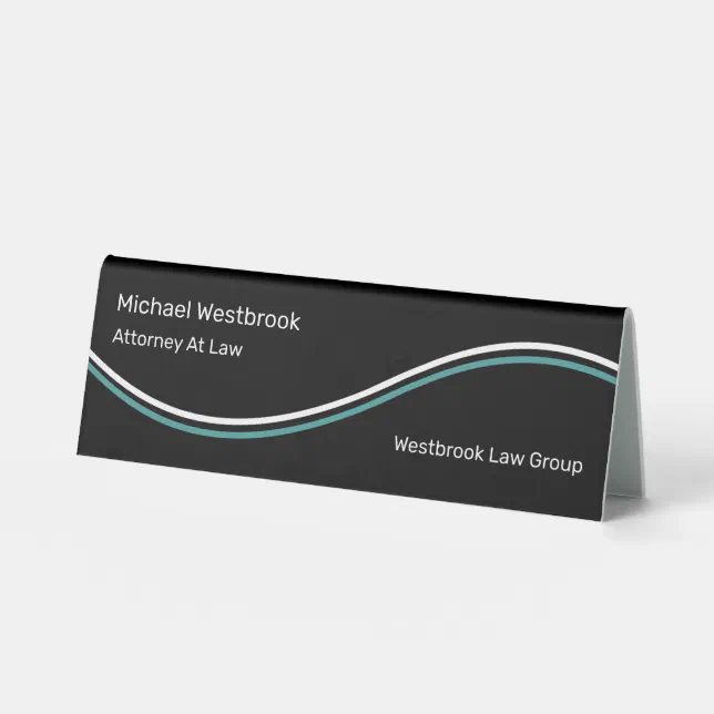 Classy Modern Attorney Desk Name Plate Table Tent Sign | Zazzle