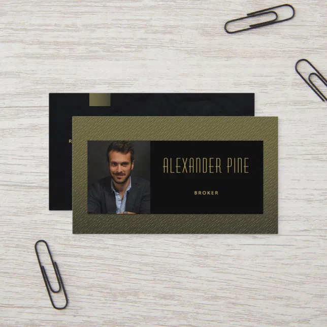 Classy Modern Black Gold Professional Photo Business Card | Zazzle