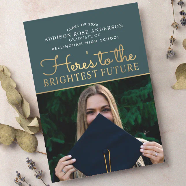 Classy Modern Brightest Future Photo Invitation | Zazzle