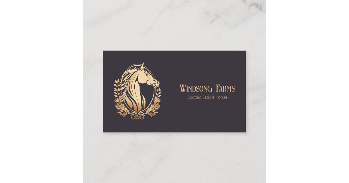 Classy Modern Custom Horse Farm Equine Business Card | Zazzle
