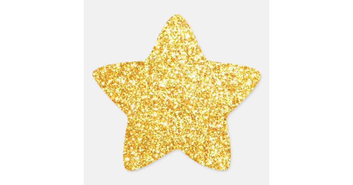 Classy Modern Elegant Blank Gold Glitter Template Star Sticker | Zazzle