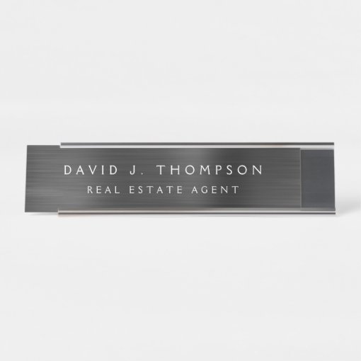 Classy Modern Executive Black Professional Desk Name Plate | Zazzle