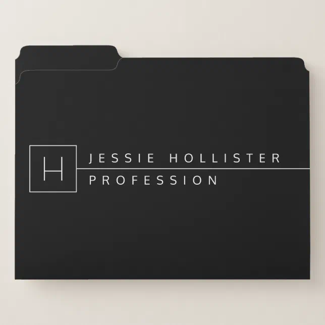 Classy Modern Minimalist Black & White File Folder | Zazzle