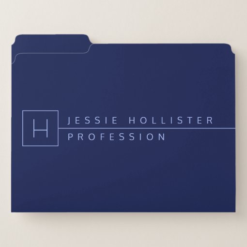 Classy Modern Minimalist Blue File Folder | Zazzle