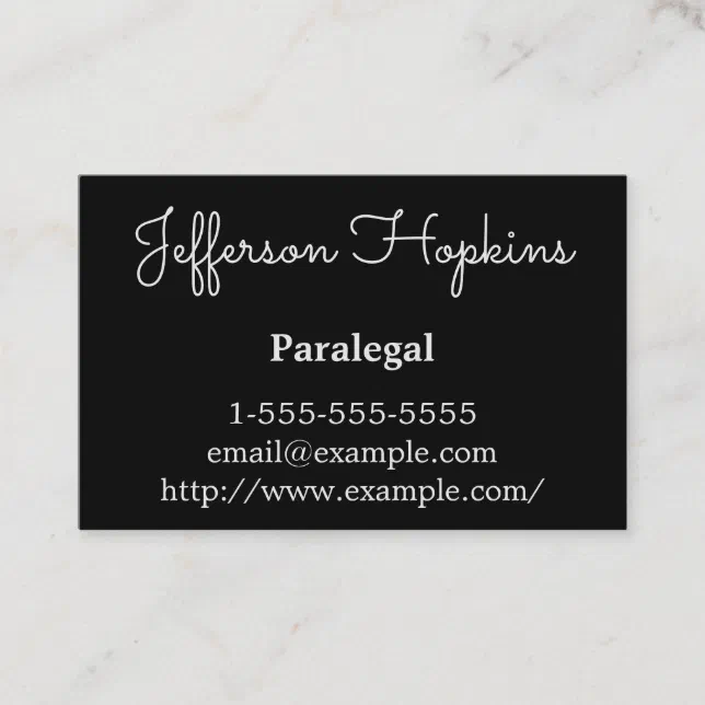 Classy & Modern Paralegal Business Card | Zazzle
