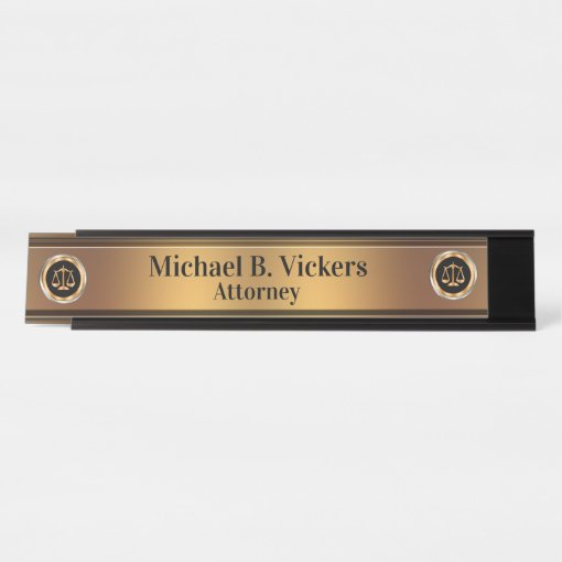 Classy Monogram Attorney Gold Law Scale Emblems Desk Name Plate | Zazzle Classy Monogram Attorney Gold Law Scale Emblems Desk Name Plate | Zazzle