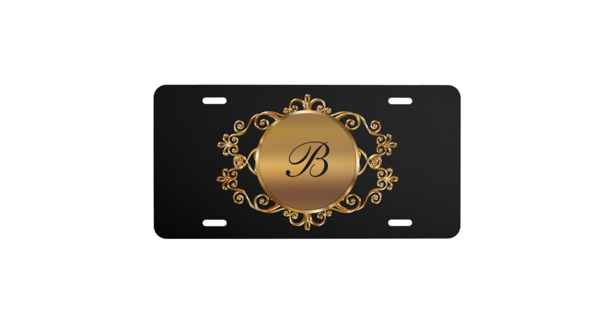 Classy Monogram Car Tag License Plate | Zazzle