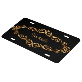 Classy Monogram Girly Design License Plate | Zazzle