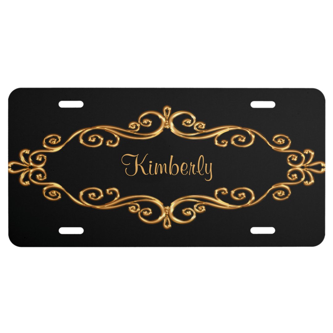 Classy Monogram Girly Design License Plate | Zazzle