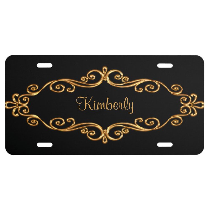 Classy Monogram Girly Design License Plate | Zazzle