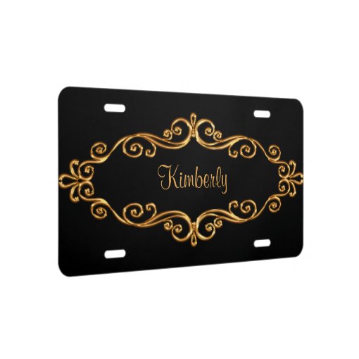 Classy Monogram Girly Design License Plate | Zazzle