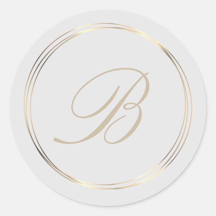 Classy Monogram Gold Circles Classic Round Sticker | Zazzle.com