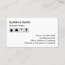 Classy Monogram Insurance Broker Business Card | Zazzle