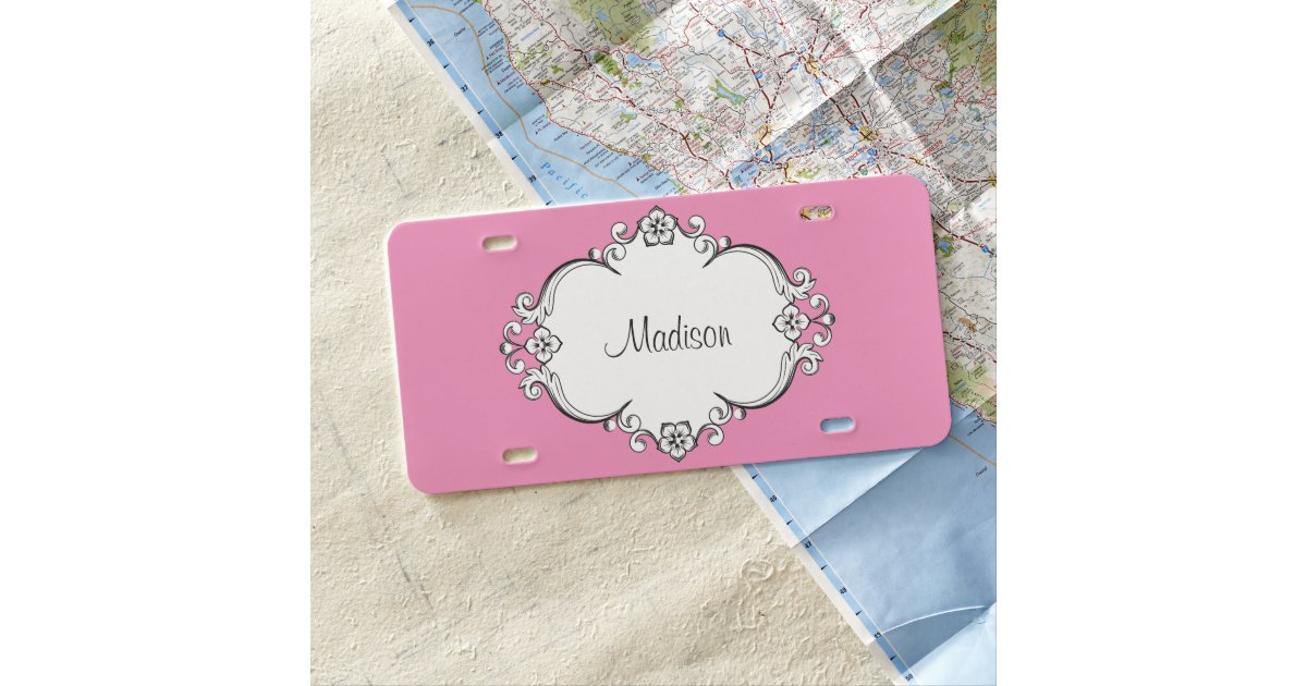 Classy Monogram Ladies or Girls License Plate | Zazzle