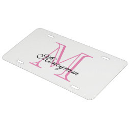 Classy Monogram License Plate | Zazzle