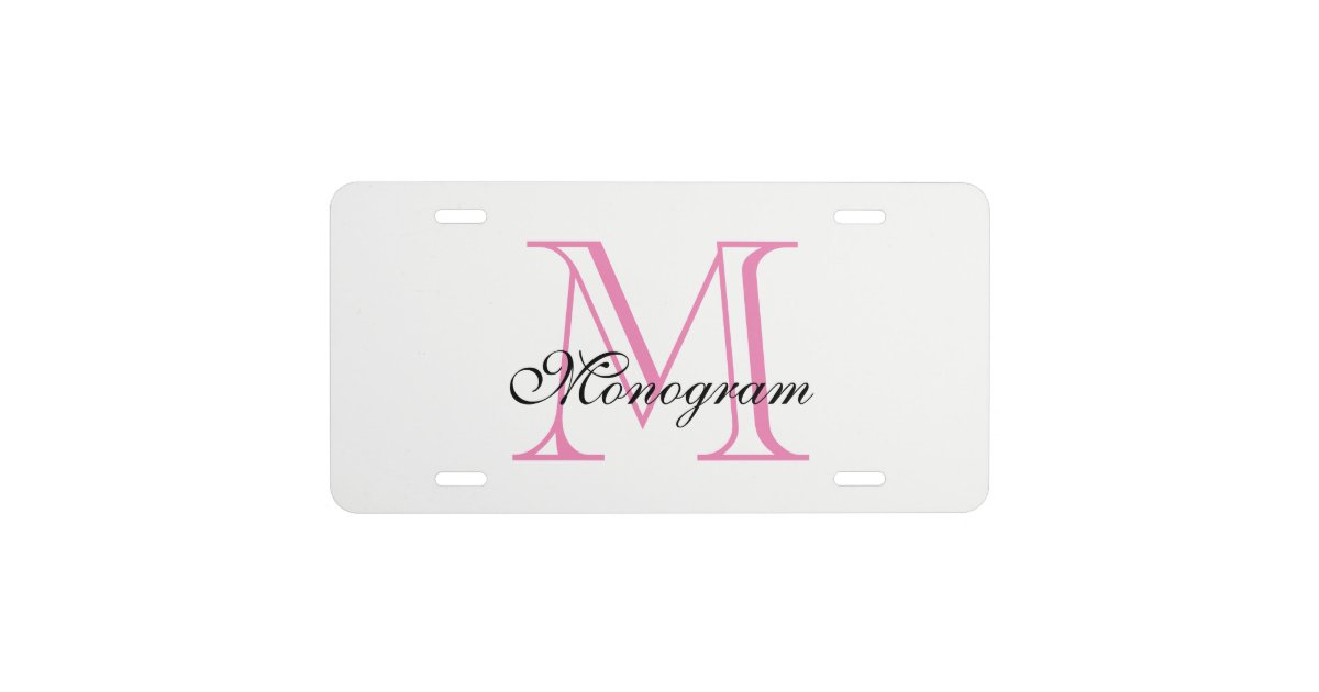 Classy Monogram License Plate | Zazzle