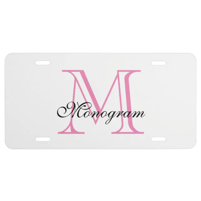 Classy Monogram License Plate | Zazzle