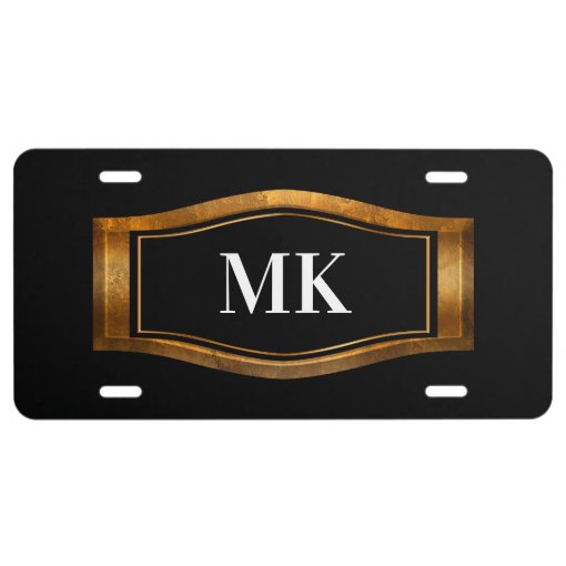 Classy Monogram Style License Plate | Zazzle