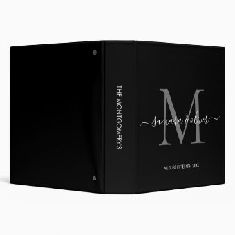 Classy Monogram | Wedding Album 3 Ring Binder | Zazzle