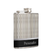 Classy Multi Silver Strip Design Hip Flask | Zazzle