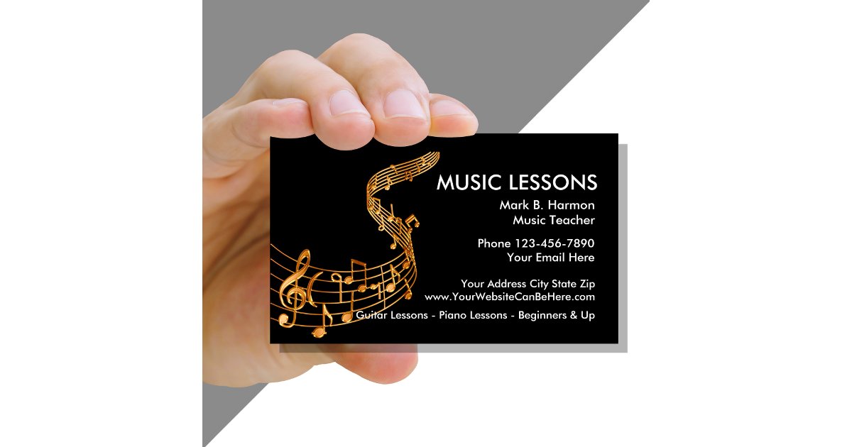 Classy Music Lessons Business Card | Zazzle
