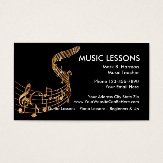 Classy Music Lessons Business Card | Zazzle.com