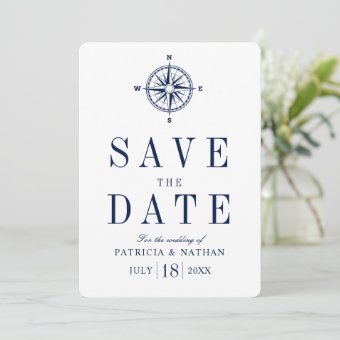 Classy Nautical Compass Save the Date | Zazzle