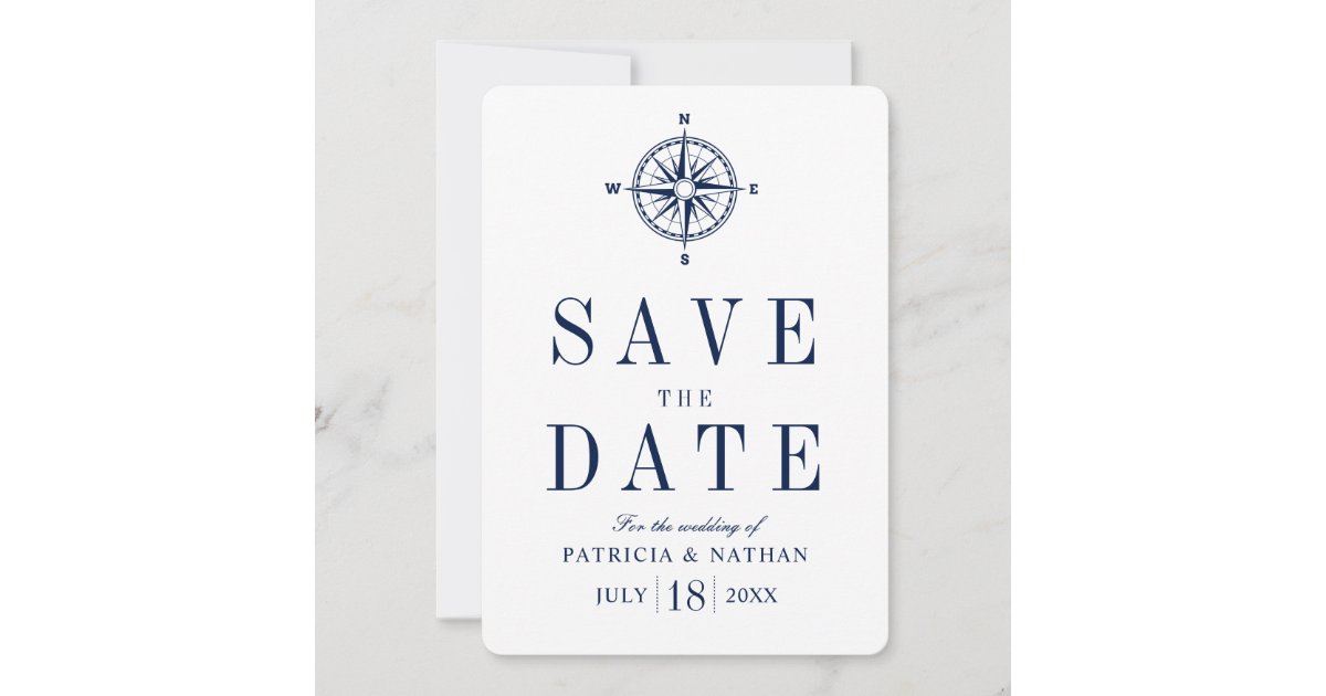 Classy Nautical Compass Save the Date | Zazzle