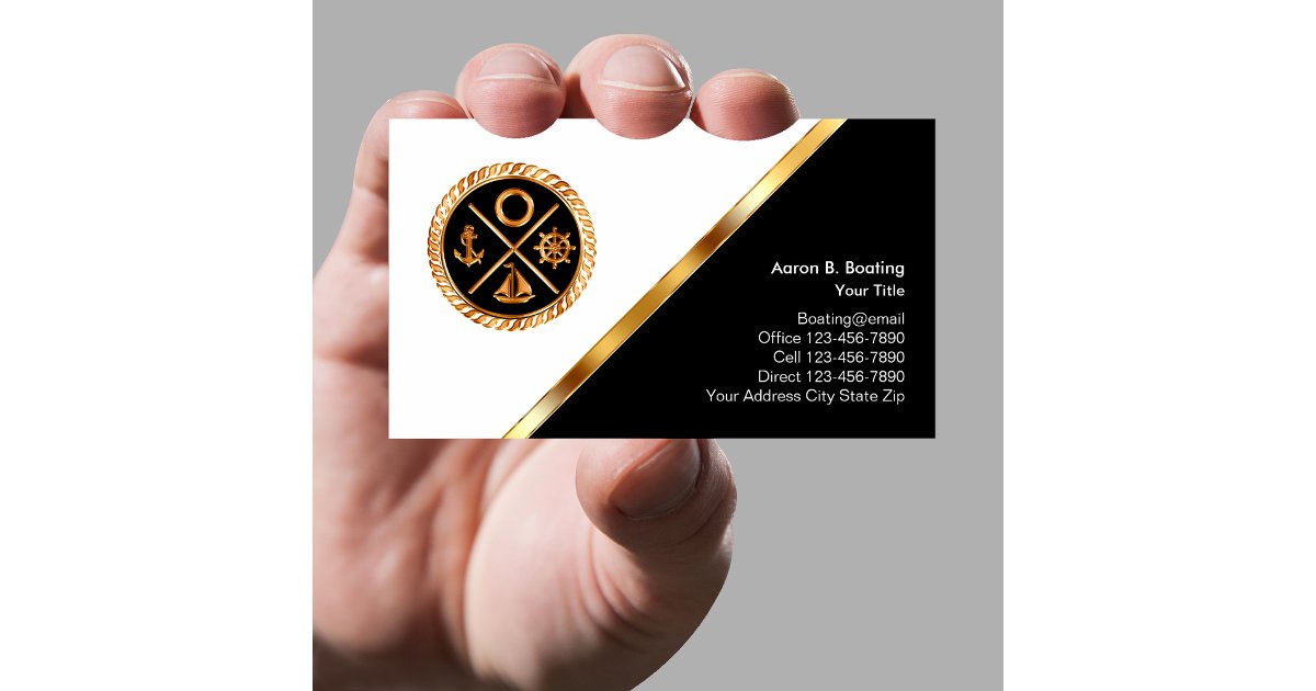 Classy Nautical Marine Glossy Business Card | Zazzle