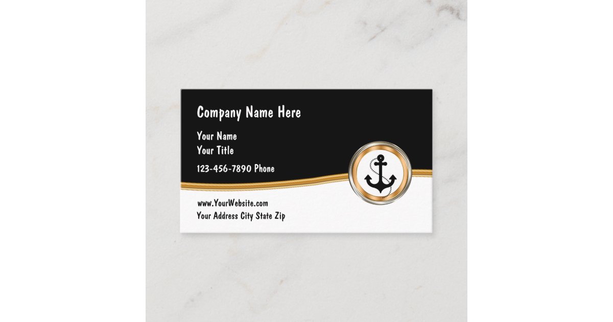 Classy Nautical Marine Theme Business Card | Zazzle