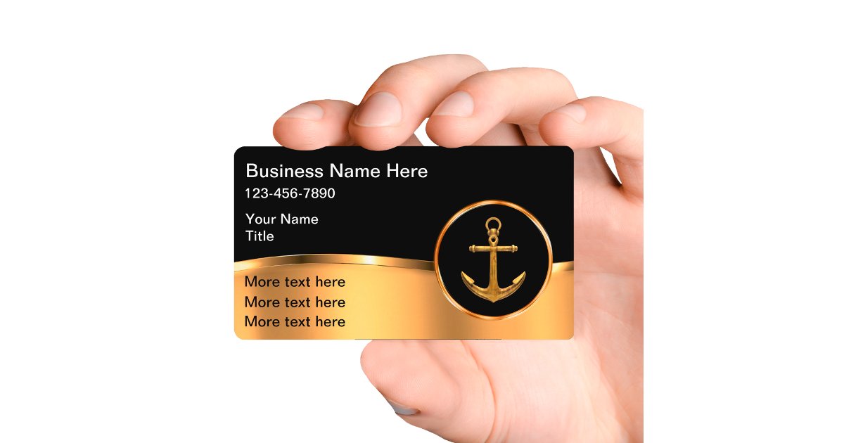 Classy Nautical Theme Boat Anchor Business Cards | Zazzle