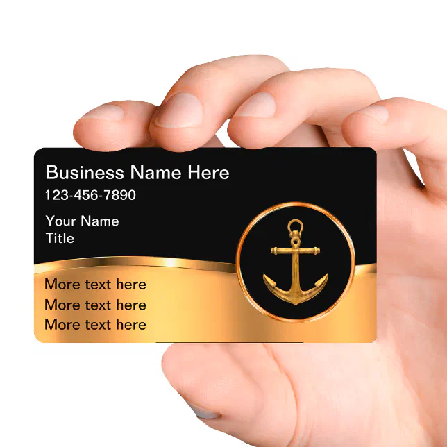 Classy Nautical Theme Boat Anchor Business Cards | Zazzle