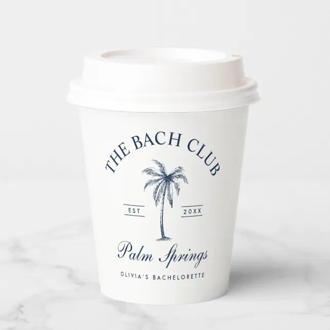 Classy Navy Bachelorette Party Paper Cups | Zazzle