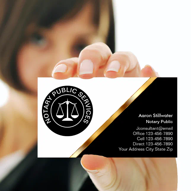 Classy Notary Business Cards Design Template | Zazzle