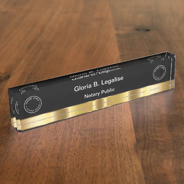 Classy Notary Public Executive Desk Name Plates | Zazzle